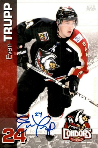 Evan Trupp Signed 2011/12 Bakersfield Condors Team Issued 4x6 Card | eBay