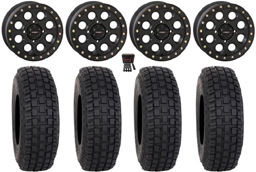 System 3 SB-7 15" Wheels Black (6+1) 35" RX600 Tires Commander Maverick ...