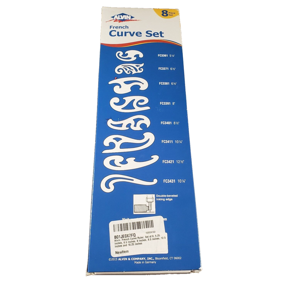 Alvin French Curve Ruler Set of 8 Model FC88 - Brand New in Package | eBay