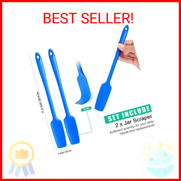 Long Handle Silicone Jar Spatula Kitchen Scraper Spatula Non-Stick ...
