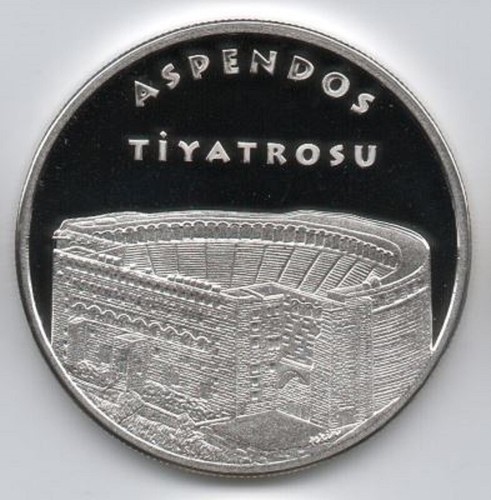 Turkey 50 Lira 2012, ASPENDOS Ancient Theater, UNC, SILVER, Comm,Coin ...