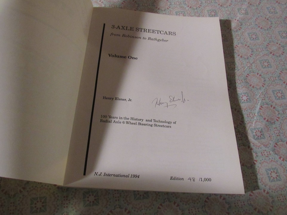 3 Axle Streetcars From Robinson To Rathgeber Henry Elsner 1994 Signed ...