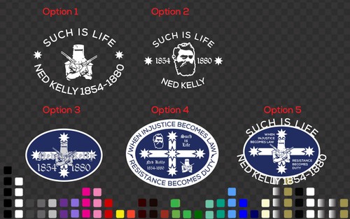 Eureka Decal Sticker Ned Kelly Such is life Resistanc Car Helmet Bonnet ...