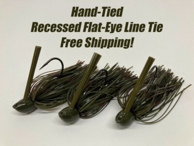3 Hand-Tied, 1/2-oz. Perfect Craw Recessed Flat-Eye Flipping Jigs | eBay
