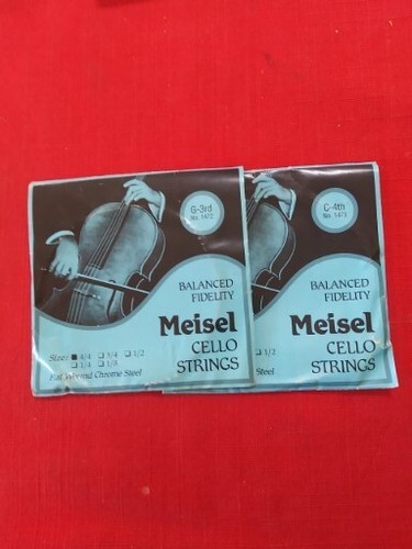 MEISEL 4/4 SIZE CELLO STRINGS,(G and C) FLAT WOUND CHROME STEEL | eBay