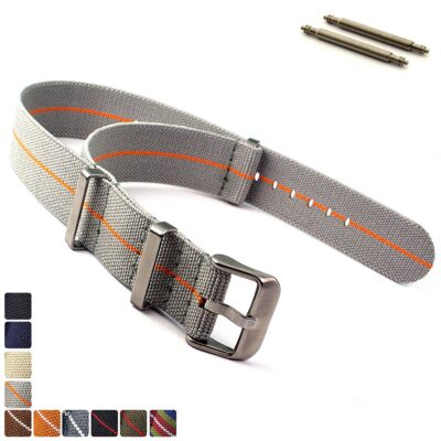Elastic Nylon/Rubber Nato Watch Strap Band Military Divers G10 18 20 22 ...