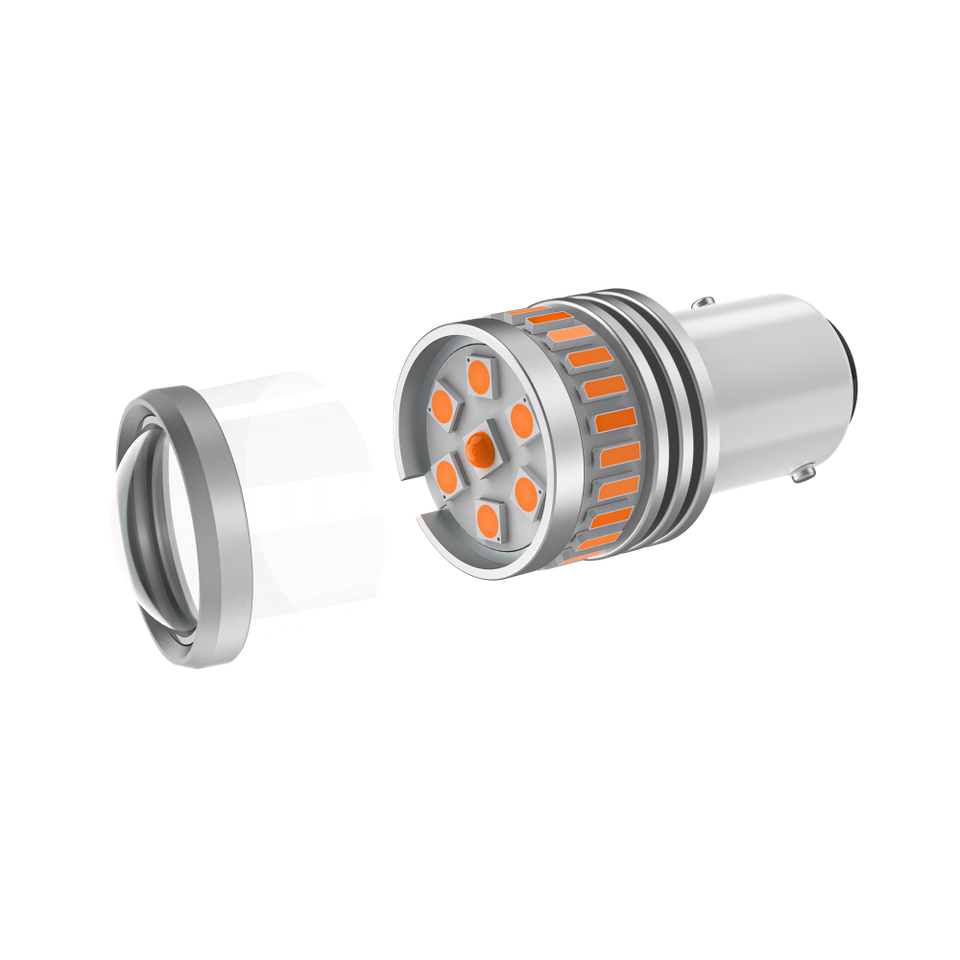 AUXBEAM LED Brake Stop Tail Light Bulbs 1157 7528 2057 3500K Amber ...