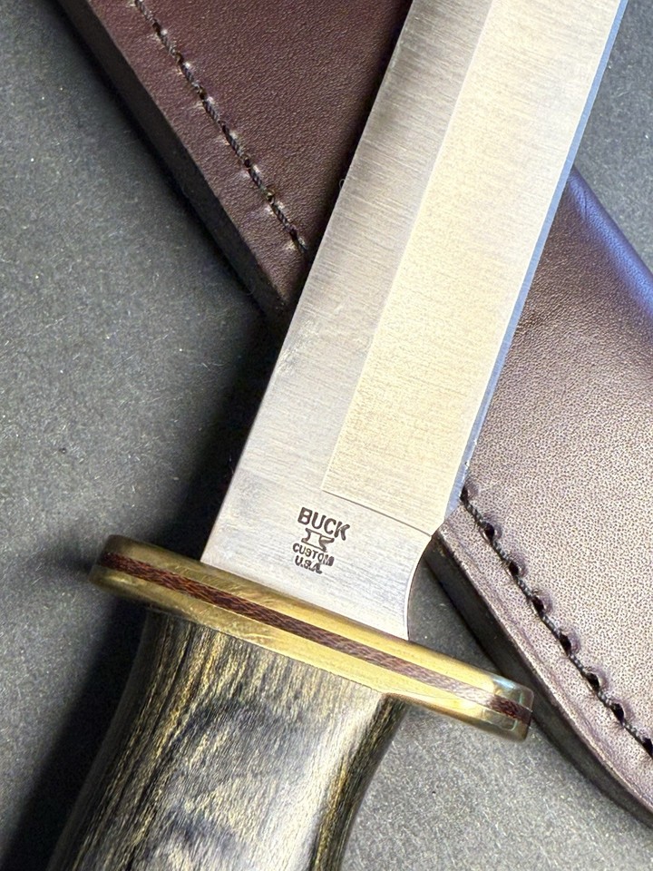 Rare Buck 120 Custom Charcoal Dymondwood Fixed Blade Knife LIMITED ...