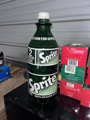 Vintage Sprite 2 Liter Green Glass Soda Pop Bottle w Cap Used 1970's | eBay