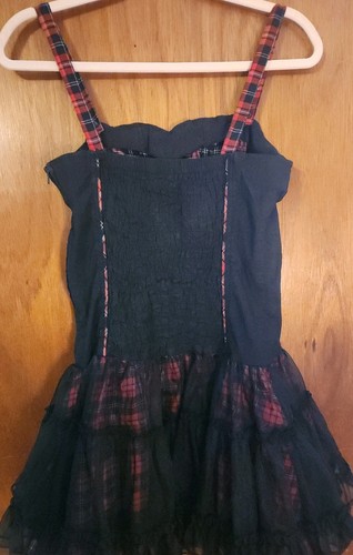 Tripp NYC Vintage Red Plaid Tutu Lace Up Goth Punk Mini Dress Size ...
