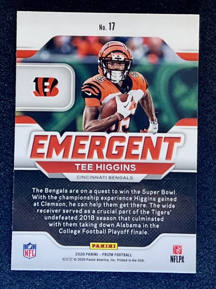 Tee Higgins 2020 Prizm Emergent Rookie Card No. 17 Cincinnati Bengals ...