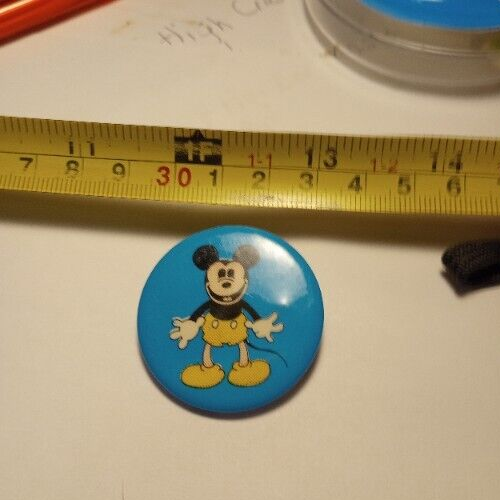 MICKEY MOUSE Pin Back Button Yellow Pants & Shoes Vintage Unusual Rare ...