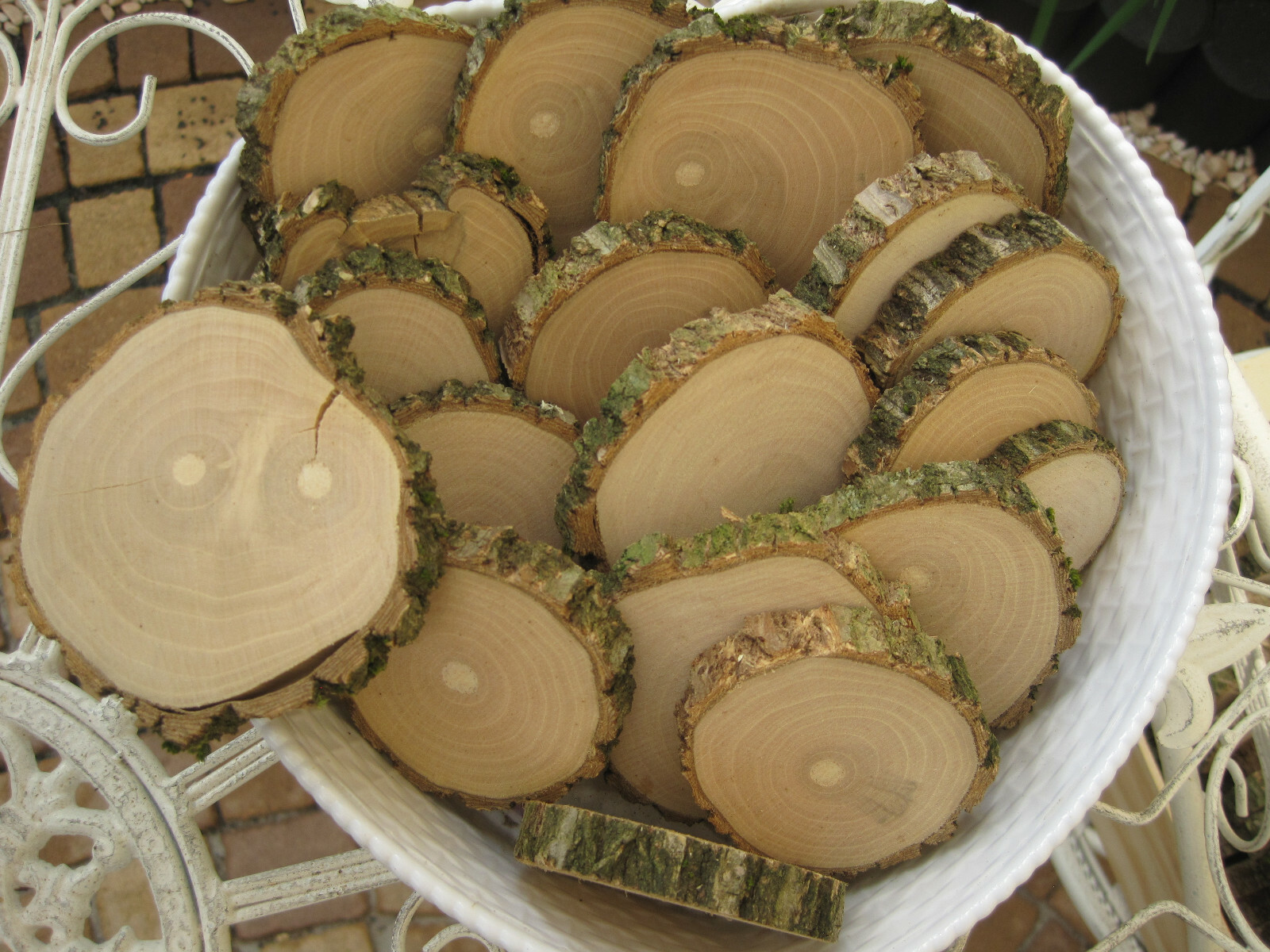 15 x Holzscheiben Astscheiben Baumscheiben Holunder Basteln Deko ...