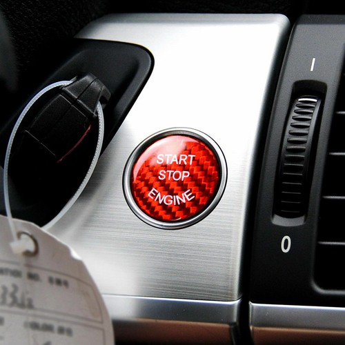 Red Carbon Fiber Start Stop Engine Button Cover for BMW E90 E92 E60 E84 E83 | eBay