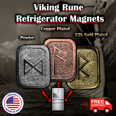 Viking Rune Magnet, Rune Charms Pewter Nordic Refrigerator Magnet, Made ...