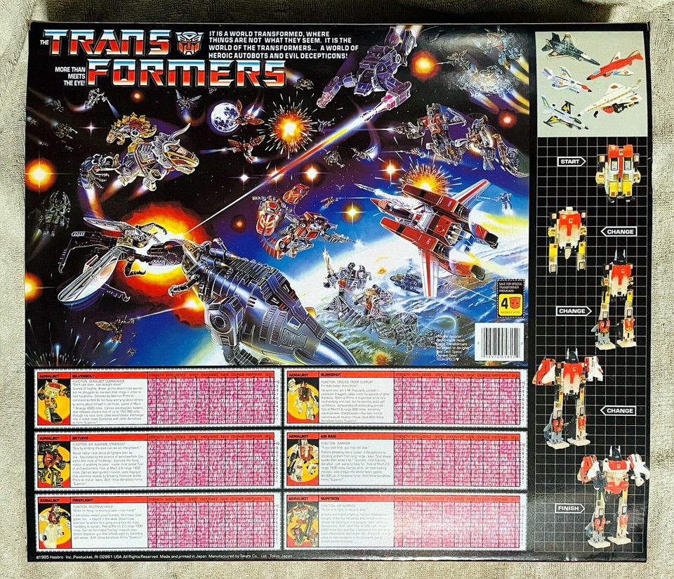TRANSFORMERS G1 AUTOBOT AERIALBOTS SUPERION GIFTSET BOX, FOAM, & MANUAL ...