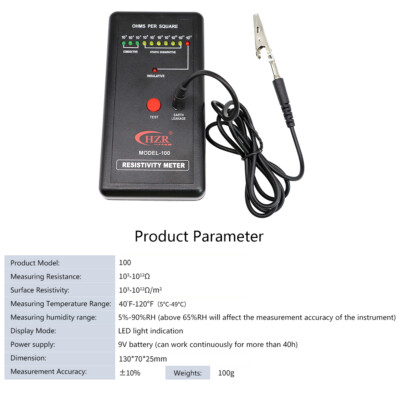 Surface Resistance Resistivity Meter Electrostatic Static Electricity ...