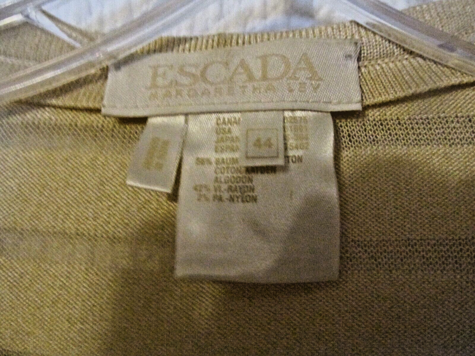 WOMENS DESIGNER ESCADA GOLD BEIGE CLEAR SEQUIN BLING … - Gem