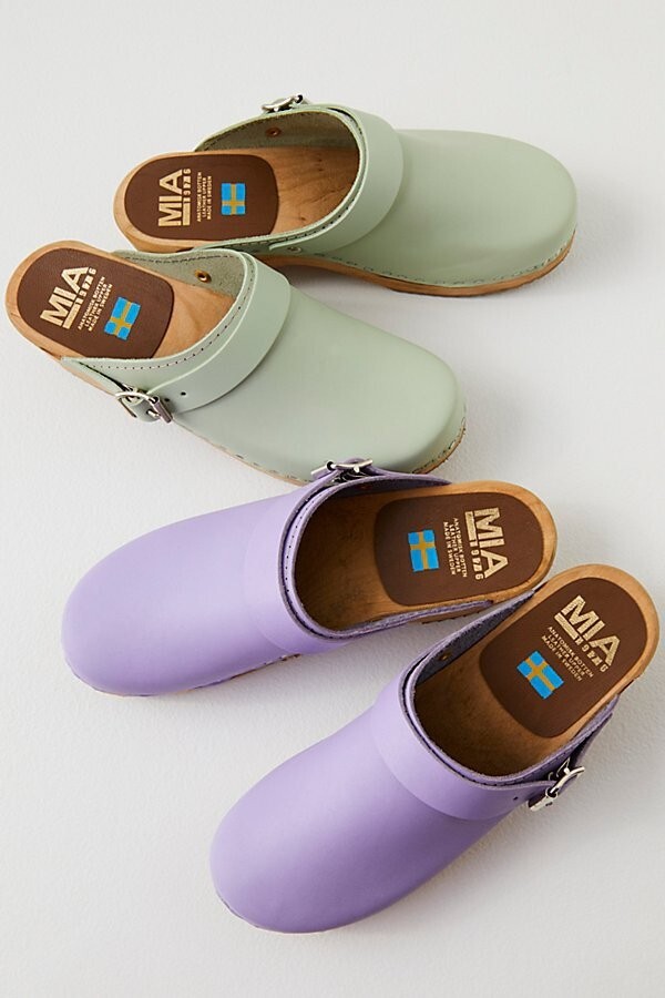 New Free People Mia Alma Clog 8 MSRP: $118 Leather lilac | eBay
