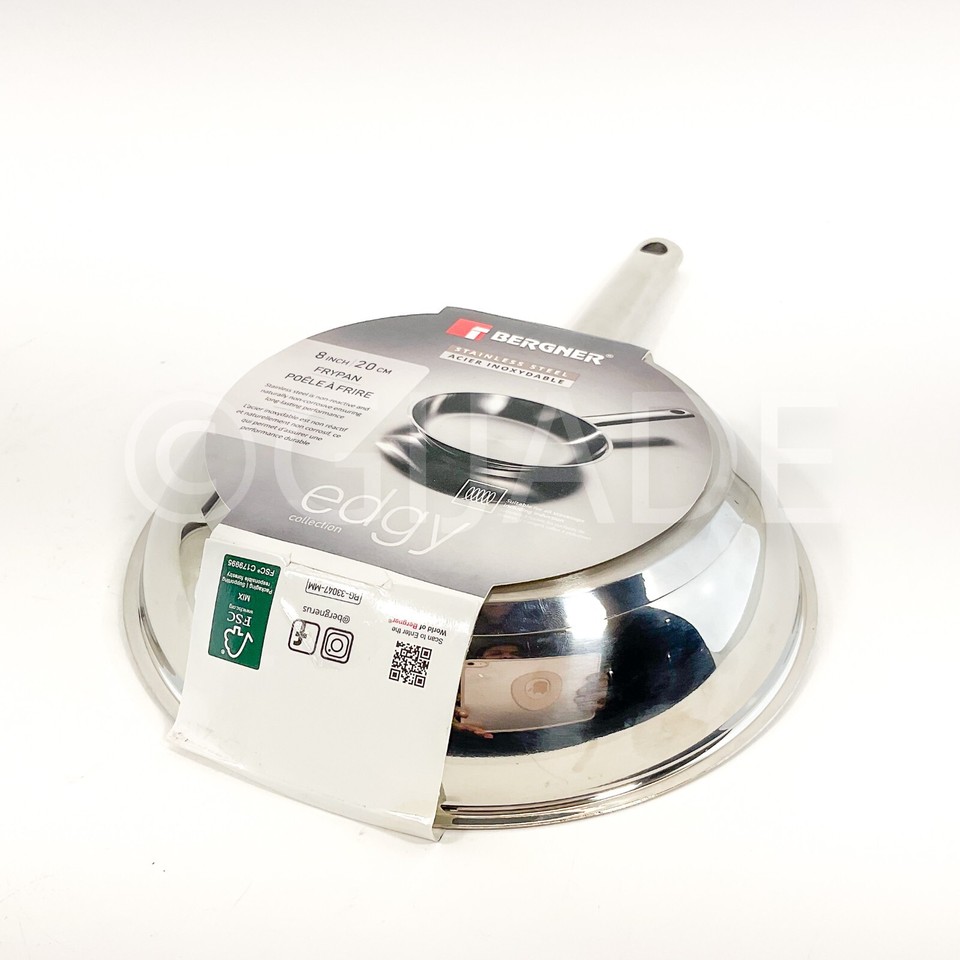 Bergner 8", 20Cm Stainless Steel Frying Skillet Pan New | eBay