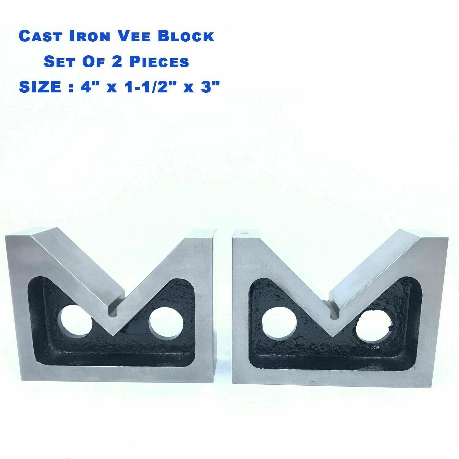 Cast Iron Vee Block Set Of 2Pieces 4" x 1-1/2"x3" Inch V Block Without ...