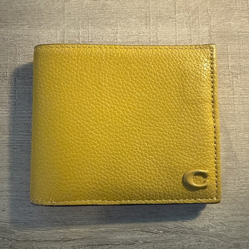 COACH Wallet ID Bifold License Credit Card Yellow Mustard Color New | eBay