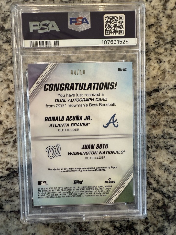 Juan Soto / Ronald Acuna Jr Bowmans Best Dual Auto Atomic Refractor /10 ...