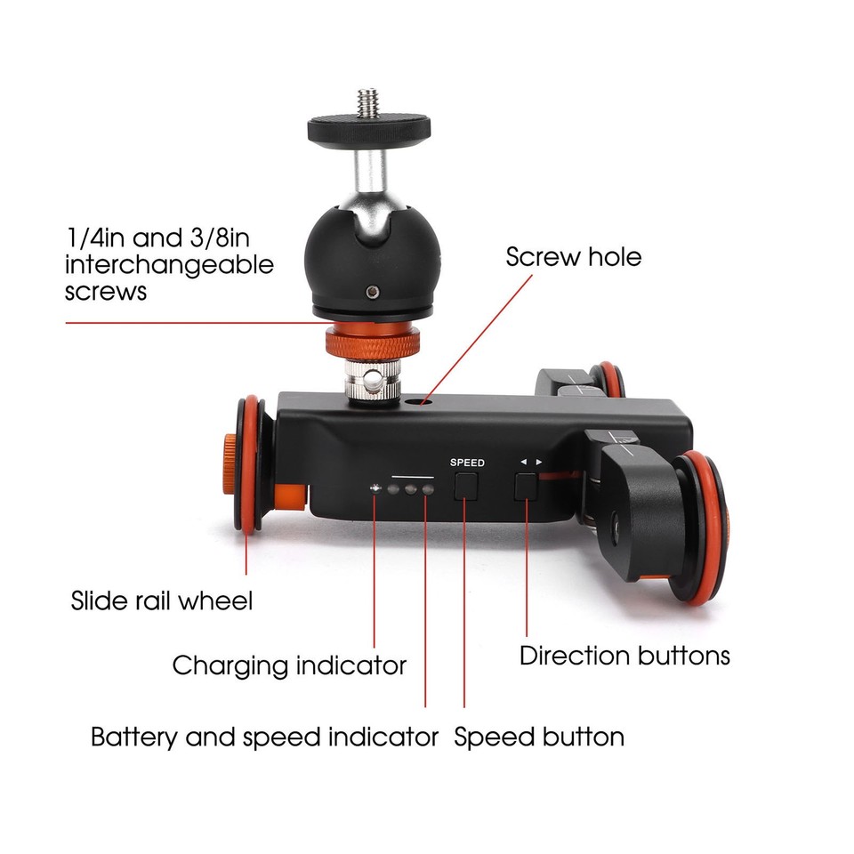 L4XBC Mini Motorized Electric Track Slider Motor Dolly Truck Car For CT ...