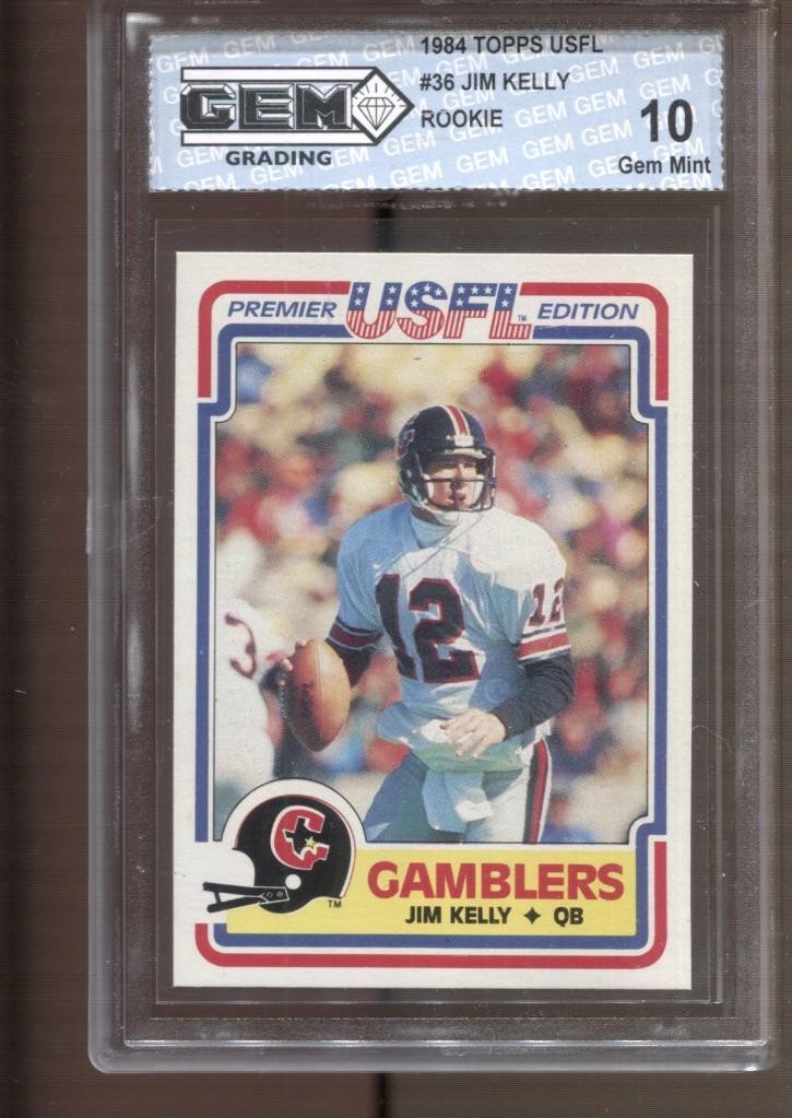 1984 Jim Kelly Topps USFL #36 Gem Mint 10 RC Rookie Buffalo Bills ...