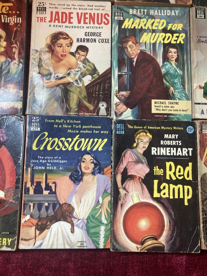Dell Map-Back Pocket Book Lot Of 12 Vtg 1940s-50s Pulp Fiction Mystery ...