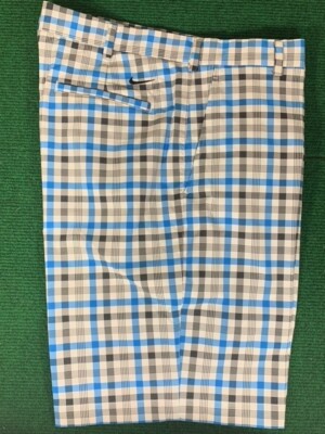 NWOT Nike Golf Dri Fit Tech Flat Front Shorts Plaid Checker Black Blue ...