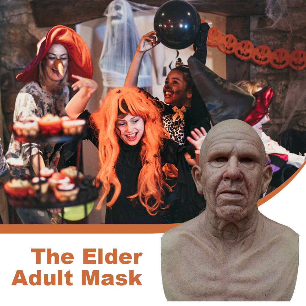 AU Halloween Creepy Masks Realistic Old Man Human Wrinkle Mask (Old Man ...