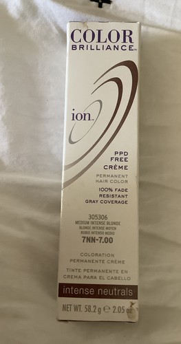 Ion Color Brilliance Permanent Med Intense Blonde 7NN Hair Color ...