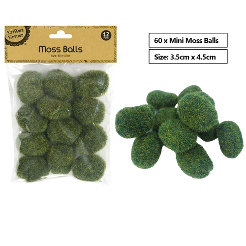 60 x Mini Moss Ball 3.5x4.5cm Aquarium Plant Fish Aquarium Garden Decor ...