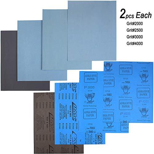 CenterZ 9x11 inch 18 Sheets Sandpaper, Wet or Dry 2000-12000 Grit 9 ...