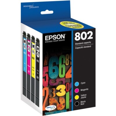 Genuine Epson T802 Ink Cartridge Black Color 802 For WF-4720 4730 WF ...