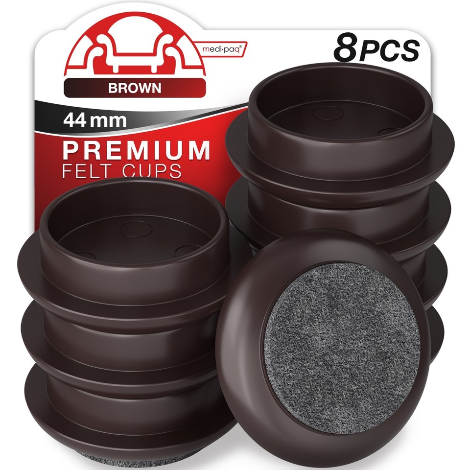Castor Cups for Furniture Carpet Large Small Floor Protector Felt Pads ...