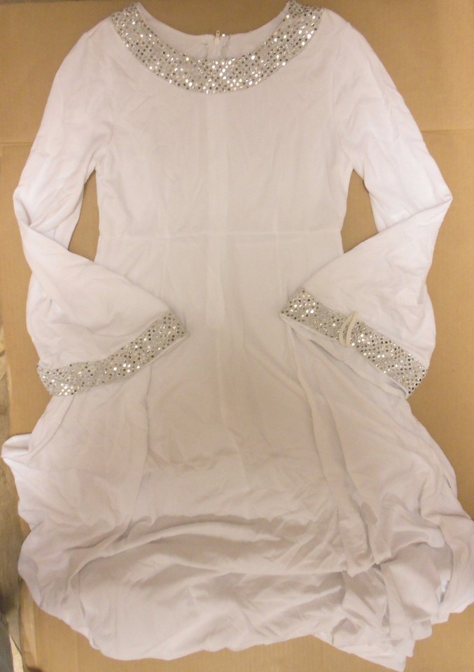 NWOT Praise Dress Church Dance Sequin Trim collar cuffs wrist straps 3 ...