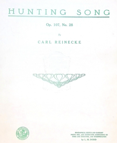 Hunting Song Sheet Music Early Intermediate Piano Solo Carl Reinecke Op ...
