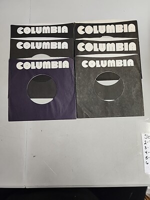 45 RPM 7" RECORD SLEEVES CO. SLEEVE 6 PACK SEE PHOTOS - Columbia ...