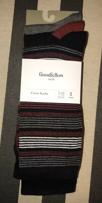 3 Pair Lot of Goodfellow & Co Men Crew Dressy Socks Shoe Sz 7-12 NWT | eBay