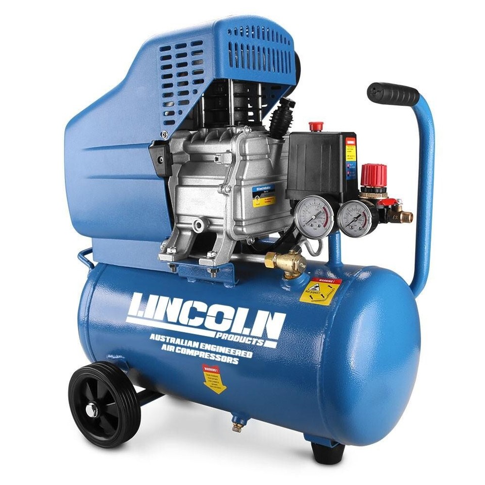 Lincoln Direct Drive Air Compressor 24L 2HP Direct Drive Inflator Pump ...