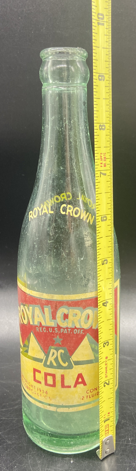 Vintage Royal Crown RC Cola 12 Oz Bottle Pyramids 1936 Nehi Corporation ...