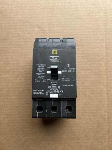 Square D EDB34060 3 Pole 60 Amp Circuit Breaker | eBay