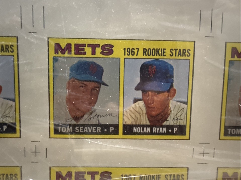 Acme Rookie Mets Nolan Ryan Tom Seaver Autographed Card Uncut Sheet JSA ...