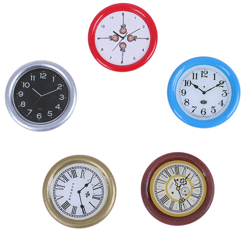 1Pc 1:12 Dollhouse Miniature Wall Clock Doll House Home Decor ...