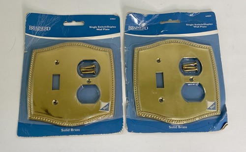 BRAINERD Solid Brass Single Light Switch Duplex Receptacle Cover ...