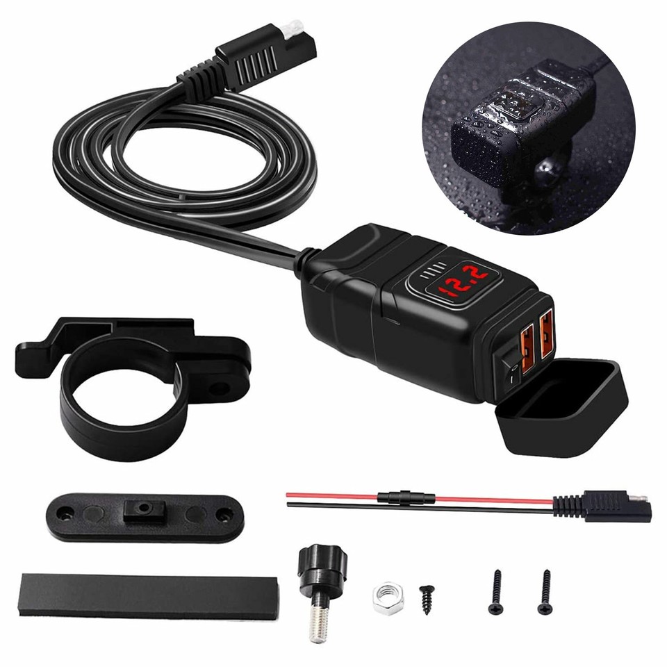 Motorcycle USB Charger, Quick Charge 3.0 Dual USB, Motorcycle Phone GPS ...