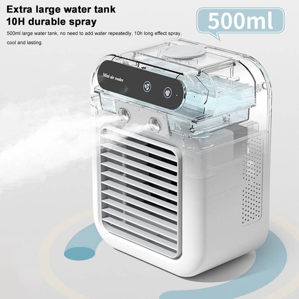 USB Desktop Fan 2 Speeds Water Tank Mini Air Cooler Quiet Personal ...
