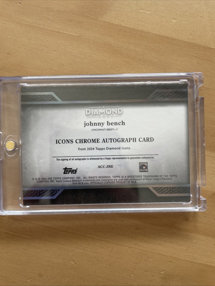 2024 Topps Diamond Icons Johnny Bench Icons Chrome Autograph /25 #ACC ...